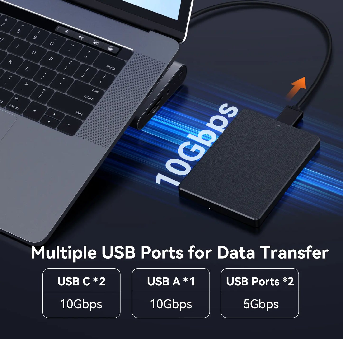 TobenONE UDS041W Laptop Stand & 16-in-1 USB C Docking Station